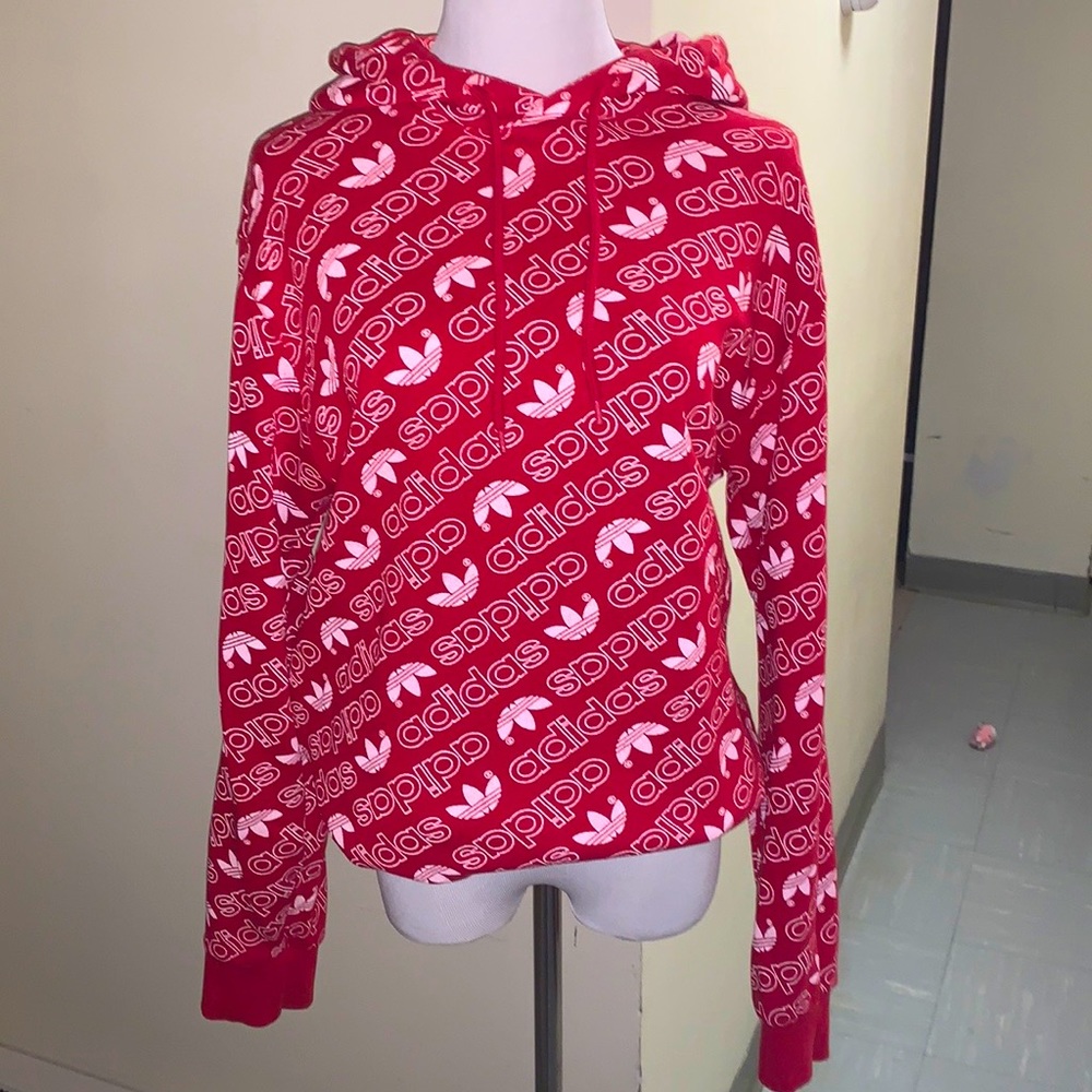Adidas, Red Hoodie W/ “Aol” Trefoil Logos / Pullover/… - Gem